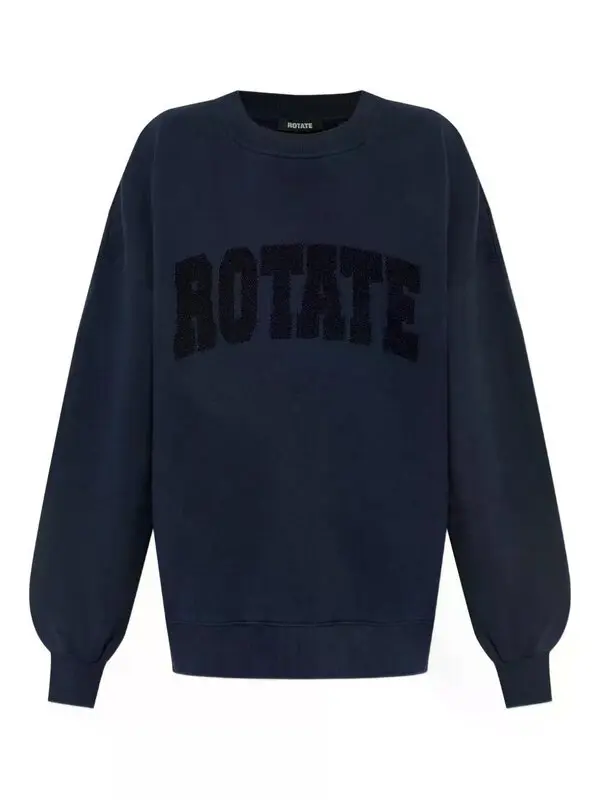ROTATE BY BIRGER CHRISTENSEN Oversized Cotton Sweatshirt With Logo Detail