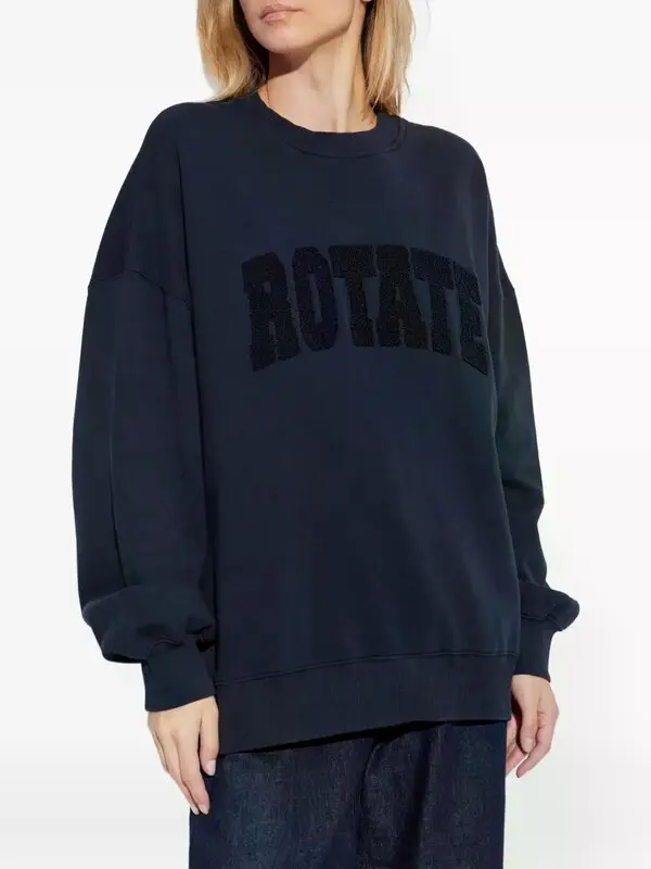 ROTATE BY BIRGER CHRISTENSEN Oversized Cotton Sweatshirt With Logo Detail