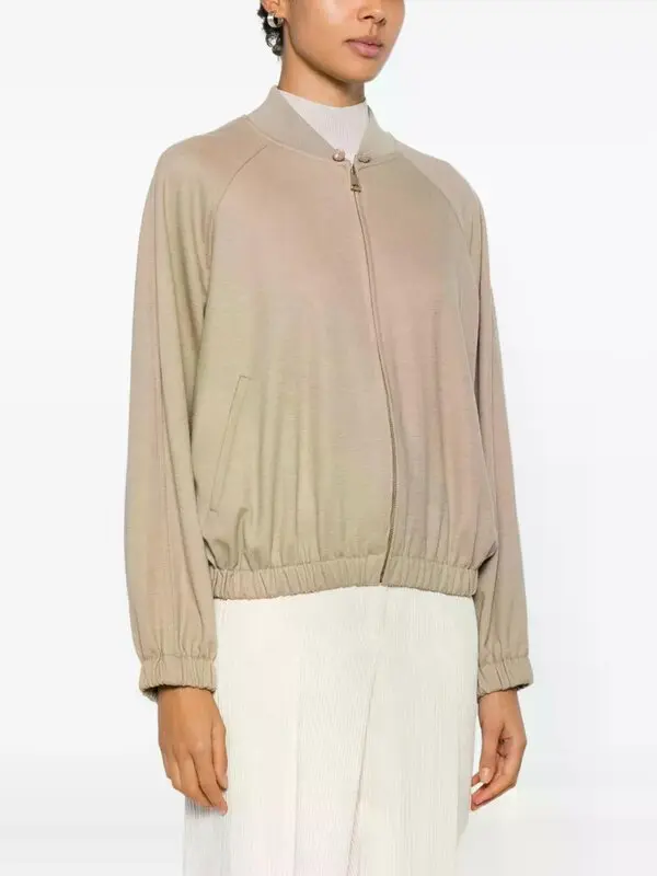 Fabiana Filippi Zip Bomber Jacket - Neutrals