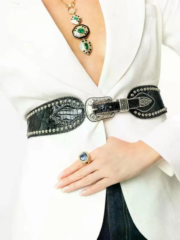 Streets Ahead Owen Debossed Studded Belt