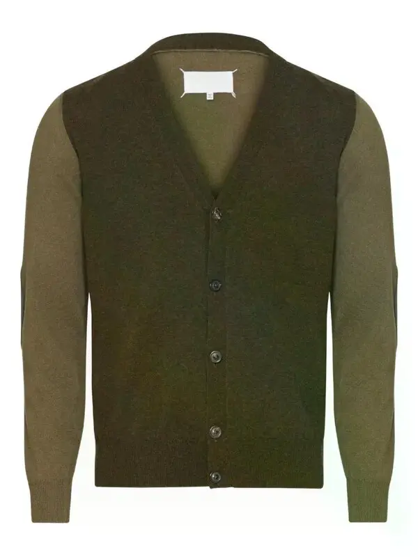 MAISON MARGIELA Elbow-patch Wool Cardigan - Green