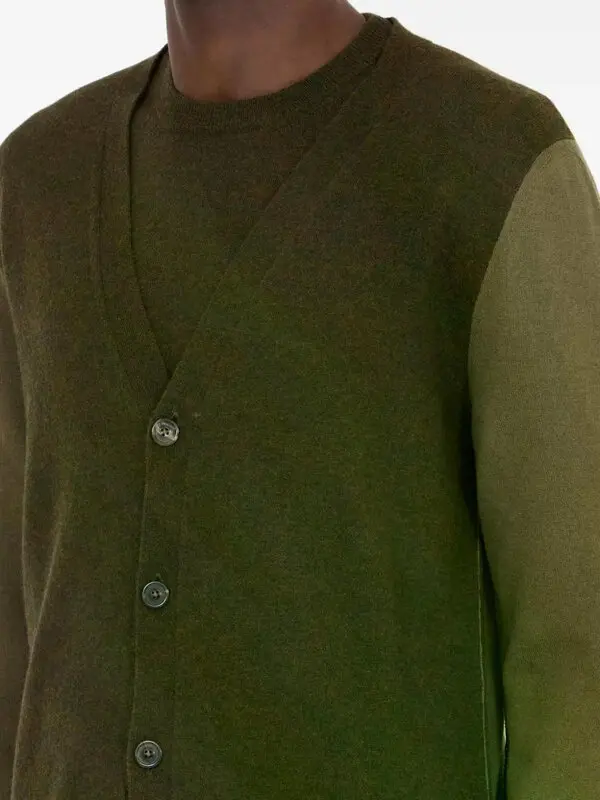 MAISON MARGIELA Elbow-patch Wool Cardigan - Green