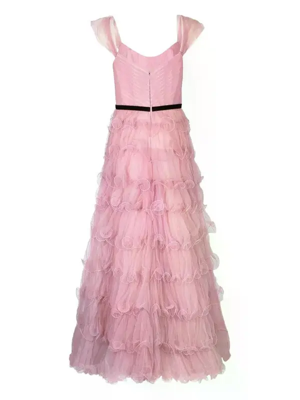 Marchesa Off-shoulder Ruffled Gown