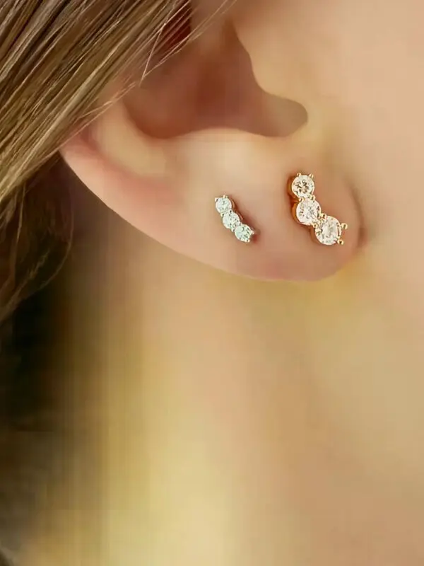 Melissa Kaye 18k White Gold Aria Diamond Earrings - Silver