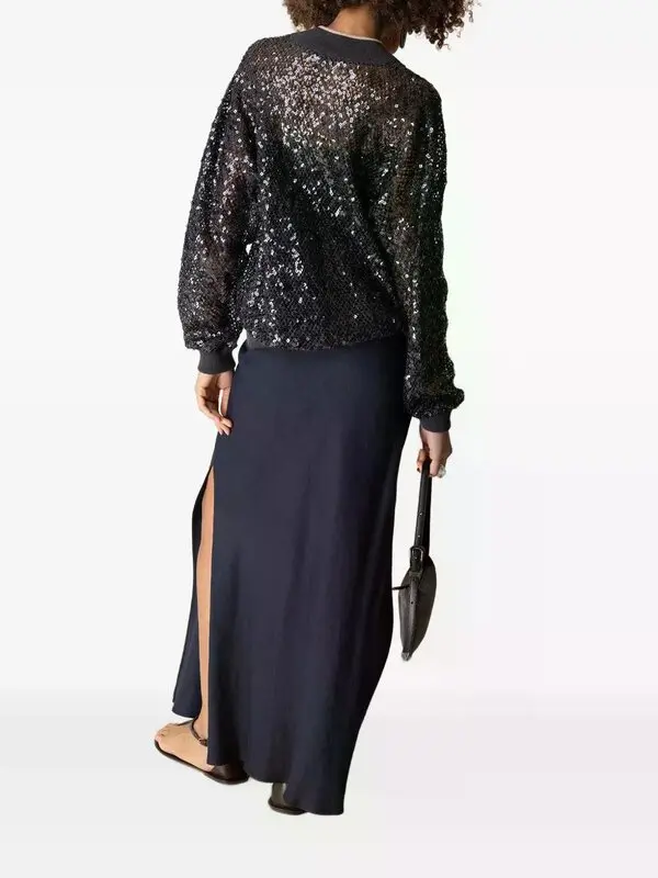 Brunello Cucinelli Sequin-knitted Bomber Jacket