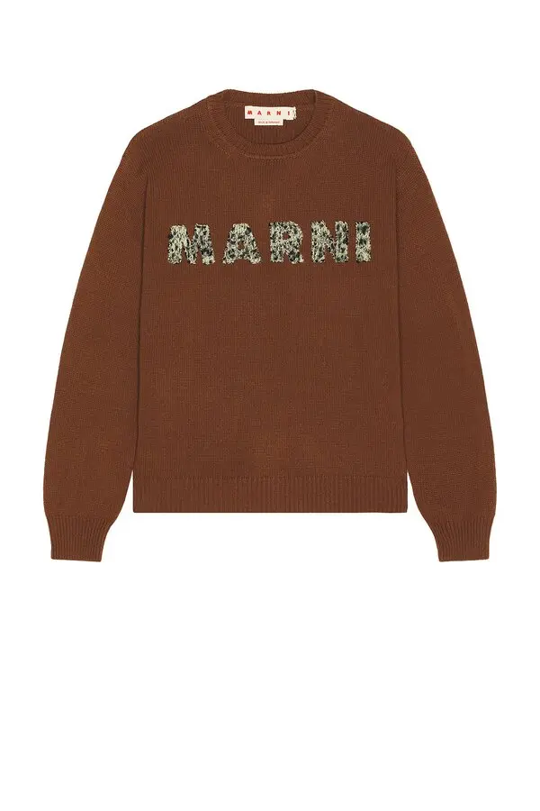Marni Round Neck Sweater With Embroidered Graphic