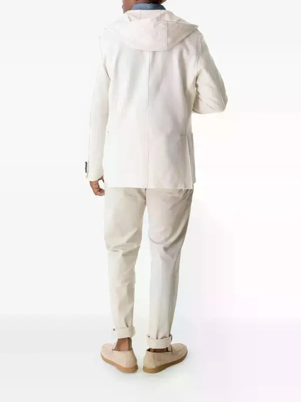 Eleventy Hooded Buttoned Blazer - Neutrals