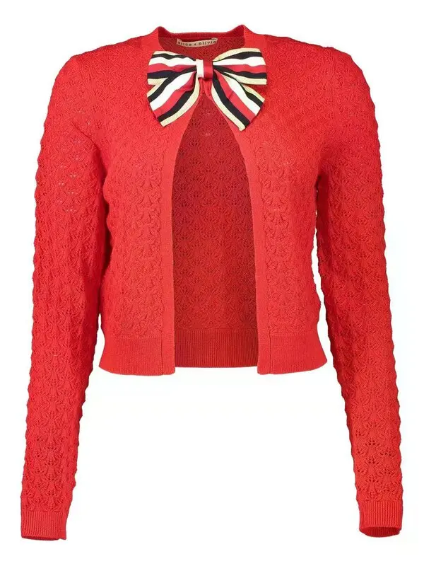 Alice + Olivia Open-front Cardigan With Bow Detailing