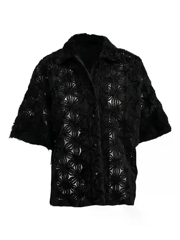 ODEEH Flower-motif Short-sleeve Shirt