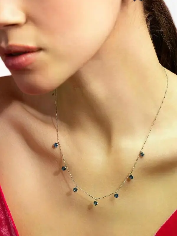 GRAZIELA 18k White Gold Sapphire Necklace