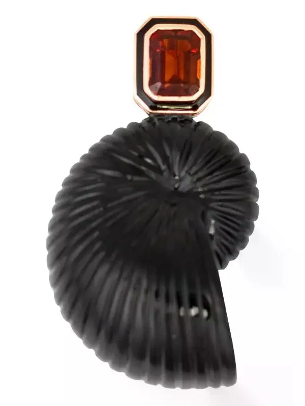 DEZSO 18k Rose Gold Onyx And Citrine Pendant - Pink