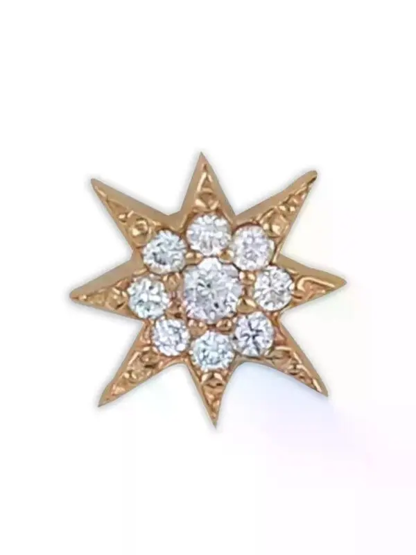 Anzie 14k Yellow Aztec North Star Diamond Earring - Gold