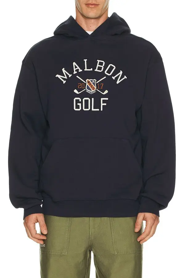 MALBON Fesque Crest Hoodie - Navy