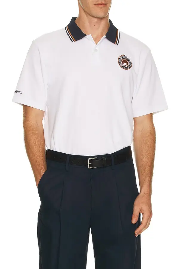 MALBON Fairway Oakwood Polo - White