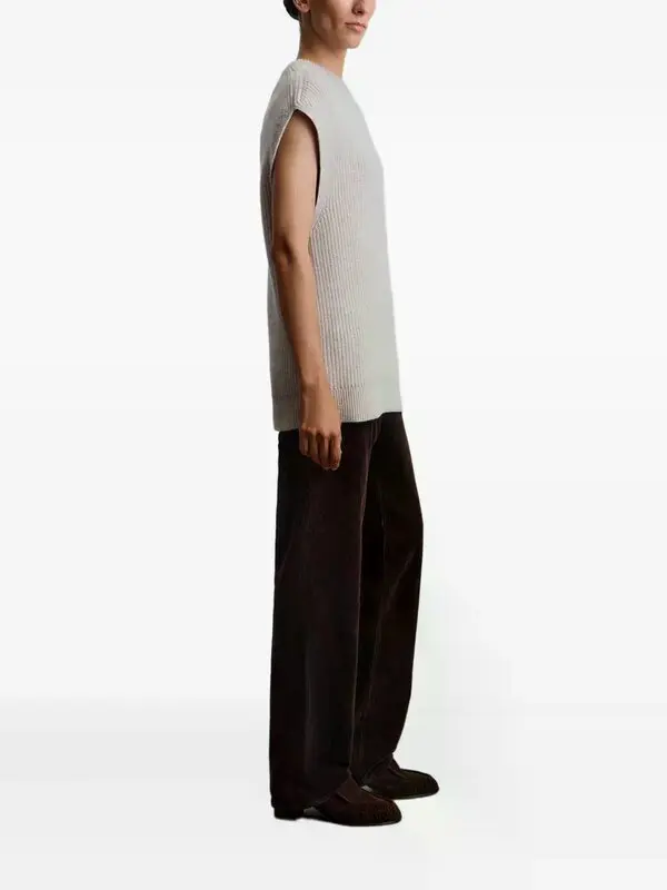 12 STOREEZ Ribbed Knit Wool Vest