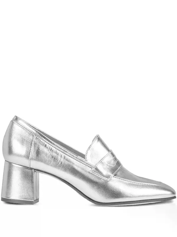 SOPHIQUE Tone Leather Square Toe Block Heel Pumps