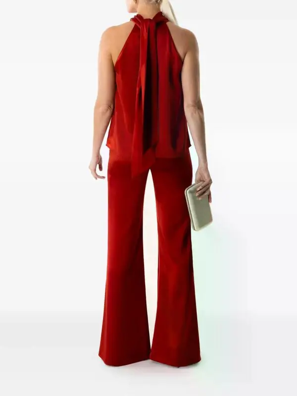 Galvan Halter-neck Bow Detail Satin Blouse