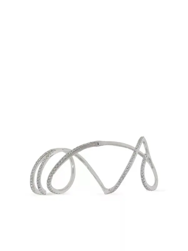 GRAZIELA 18k White Gold Mega Swirl Diamond Ring