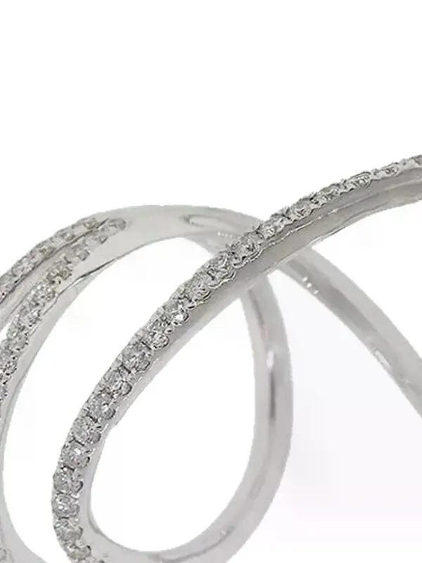 GRAZIELA 18k White Gold Mega Swirl Diamond Ring