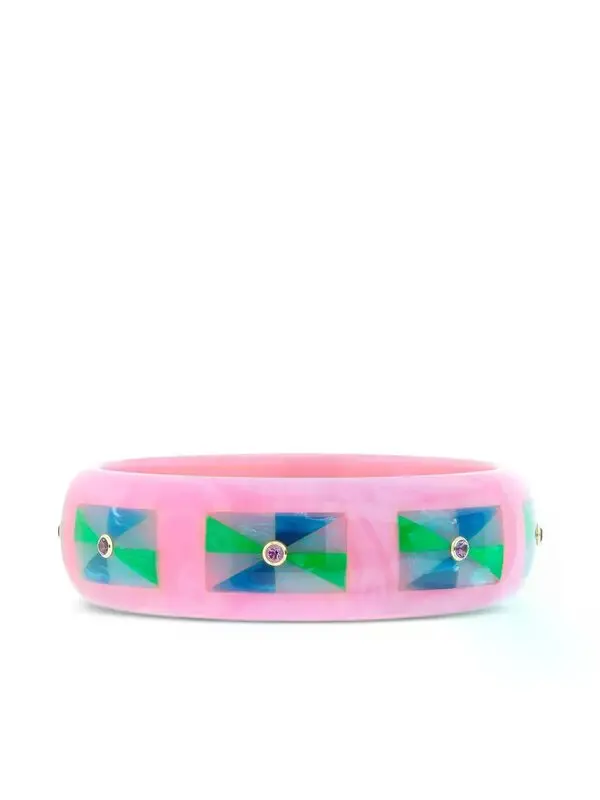 Mark Davis 18k Yellow Gold Bakelite Bracelet - Pink