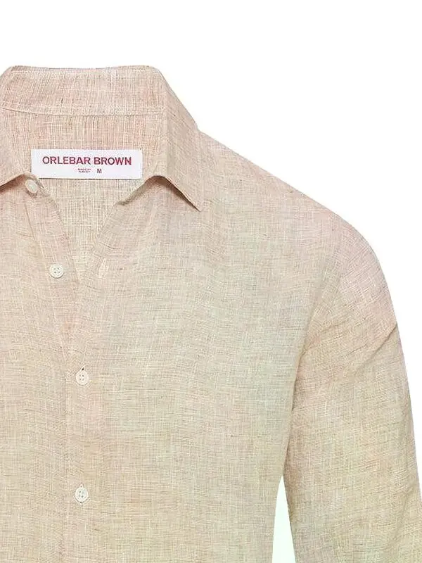Orlebar Brown Giles Classic-collar Linen Shirt - Neutrals