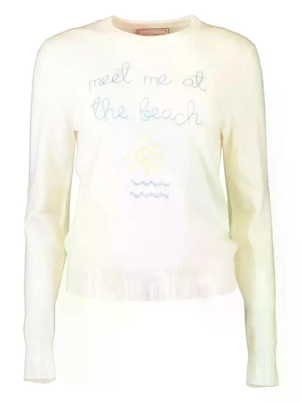 Lingua Franca Embroidered Cashmere Sweater