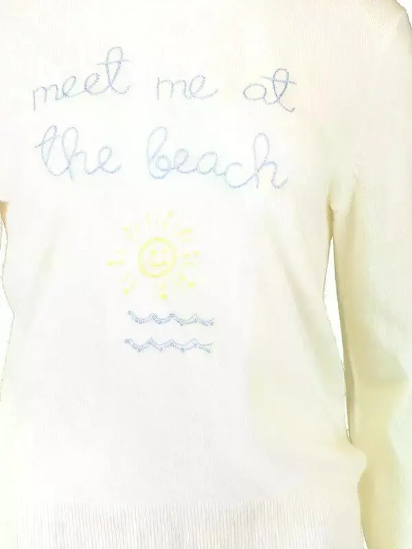 Lingua Franca Embroidered Cashmere Sweater
