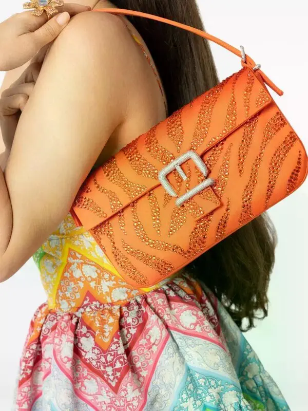 GEDEBE Habibi Crystal-embellished Tote - Orange