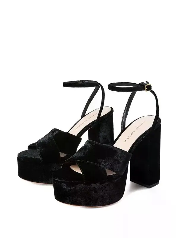 LOEFFLER RANDALL 130mm Loretta Platform Sandals - Black