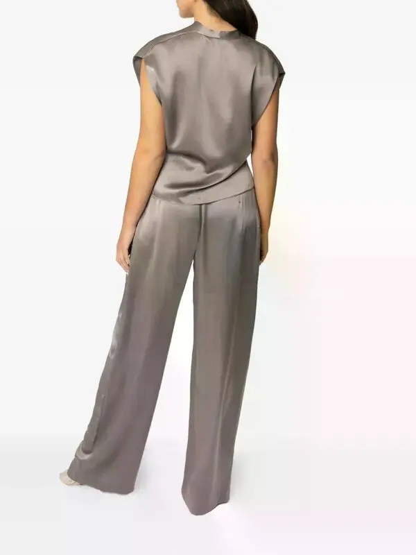 THE SEI Pleated Satin Trousers - Grey