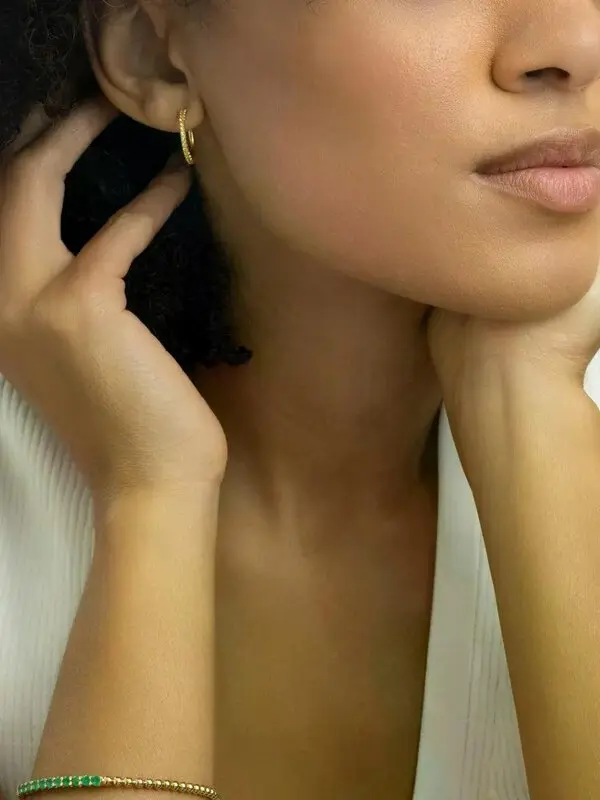 LISA NIK 18k Yellow Ombré Sapphire Hoop Earrings - Gold