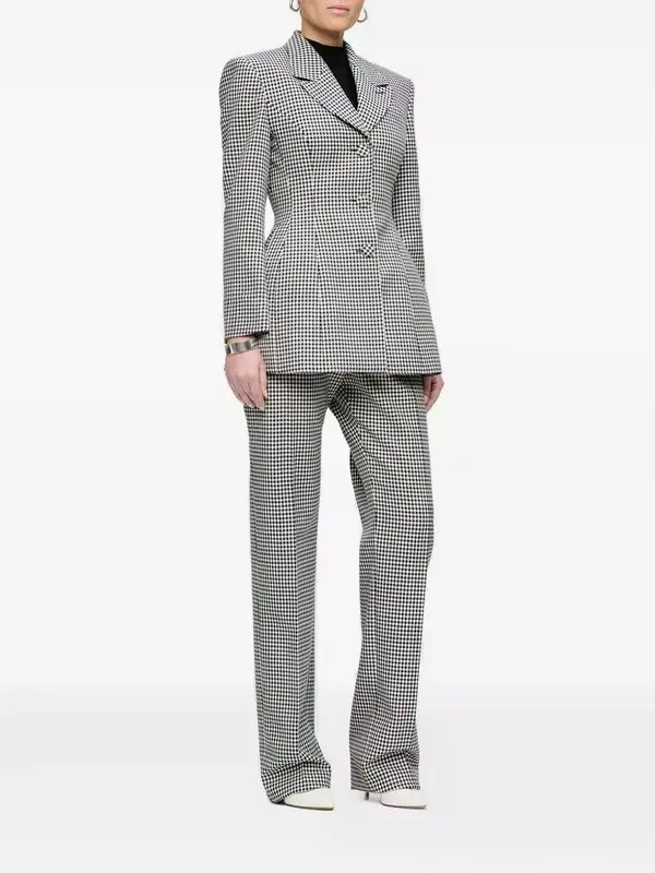 CALLAS MILANO Gingham Check Straight Leg Trousers