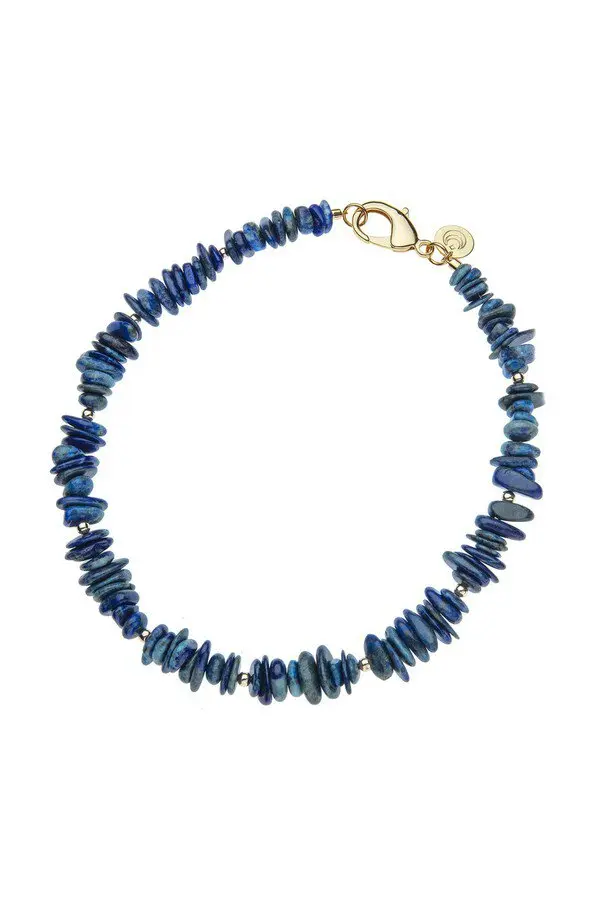 JANE WIN Lapis Beaded Necklace - Gold
