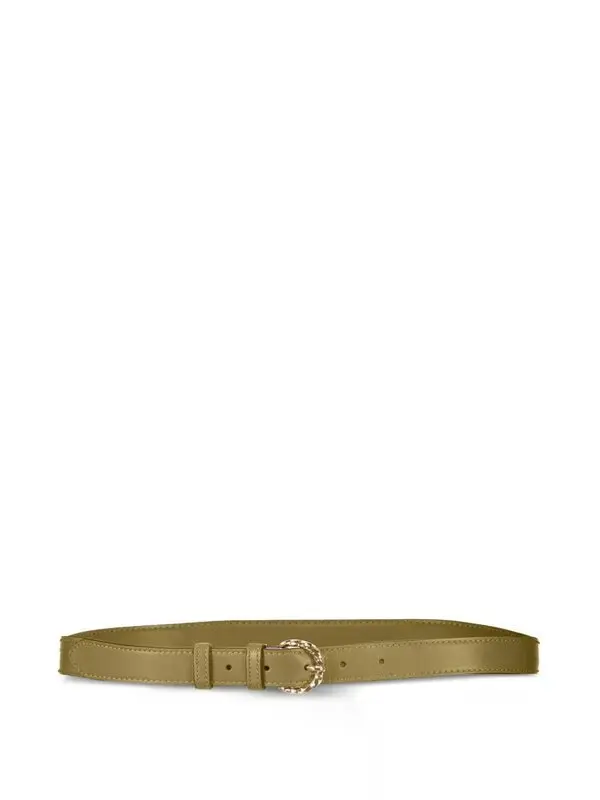 Ulla Johnson Gia Leather Belt With Twisted Buckle - Green