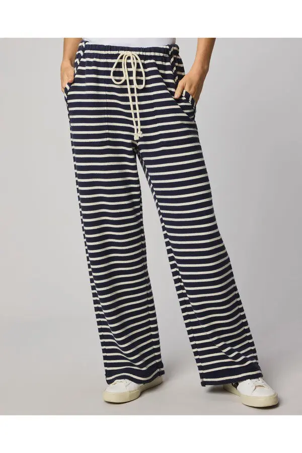 Splendid Livie Stripe Pant - Navy