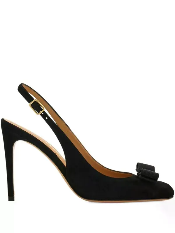 FERRAGAMO Vara Bow Detail Slingback Pumps - Black