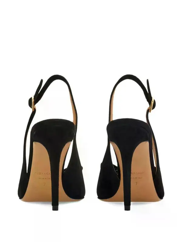 FERRAGAMO Vara Bow Detail Slingback Pumps - Black