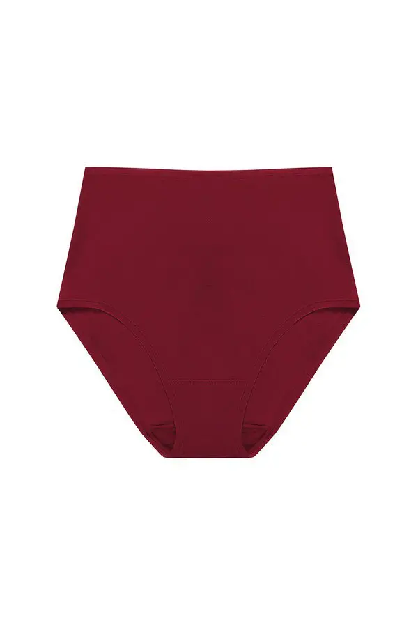 Natori Bliss Bare Cotton High Waist Brief - Red