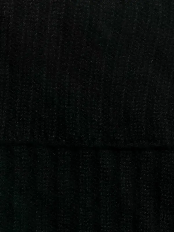 DELL'OGLIO Ribbed Scarf - Black