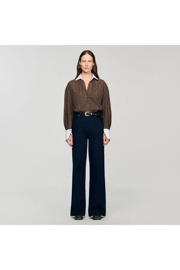 Sandro Denim And Leather Jacket