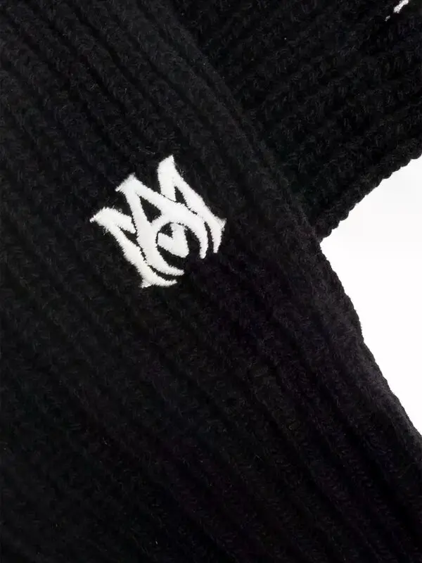Amiri Logo Embroidered Virgin Wool Gloves
