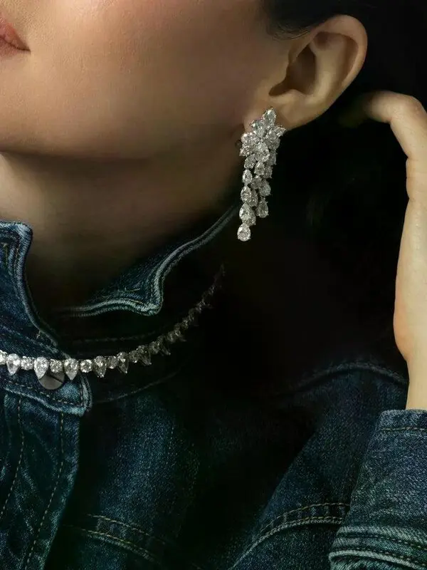 FANTASIA BY DESERIO Shooting Star Cluster Drop Earrings