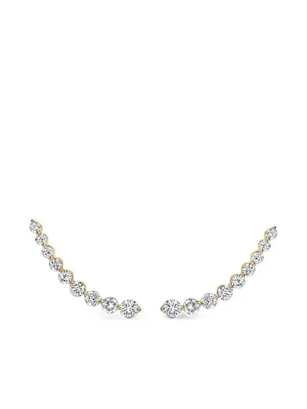 ANITA KO 18k Yellow Gold Diamond Floating Earrings - Silver