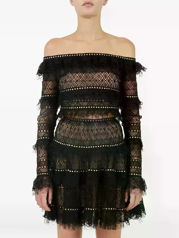 Elie Saab Off-shoulder Lace Top