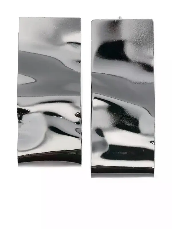 Peserico Rectangle Drop Earrings - Silver