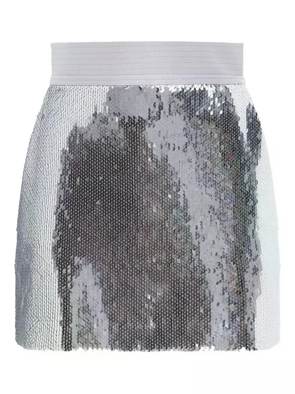 Alex Perry Delon Sequinned Mini Skirt - Silver