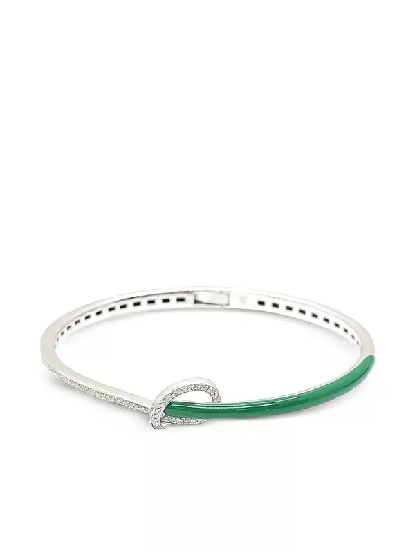 ANDREOLI Diamond And White Gold Knot Bangle - Silver