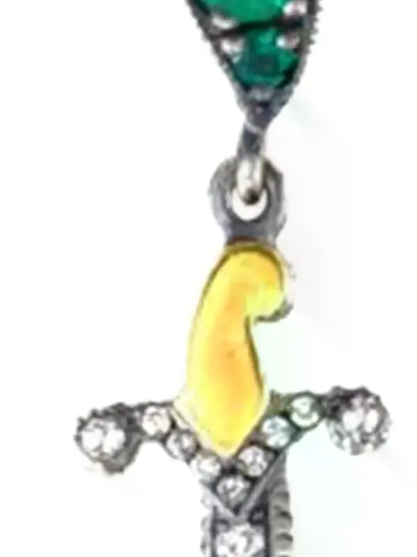 SEVAN BIÇAKÇI 24k Yellow Gold, Emerald, And Diamond Dagger Drop Earrings