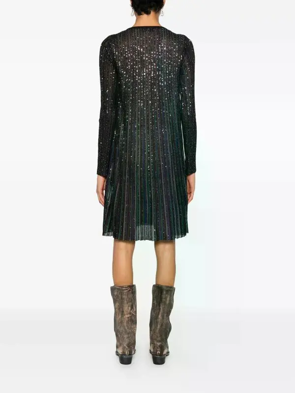 Missoni Striped Embellished Dress - Black