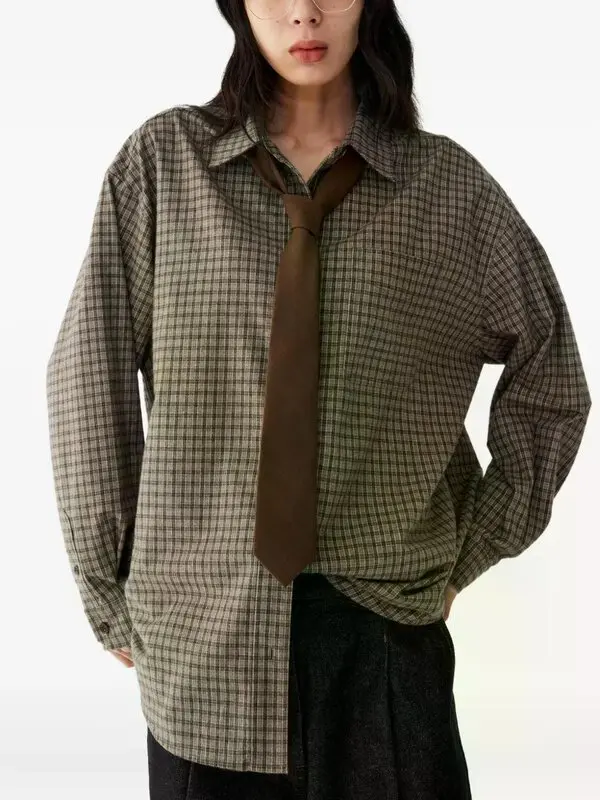 STUDIO TOMBOY Check-patterned Shirt - Brown